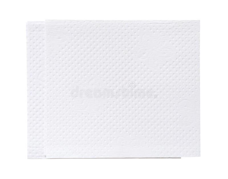 Top View of Two Folded Pieces of White Tissue Paper or Napkin in Stack ...