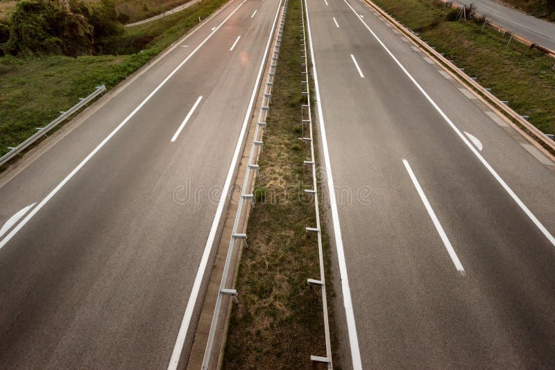Top View on a Two Line Wide Highway with Motivational Message Against ...