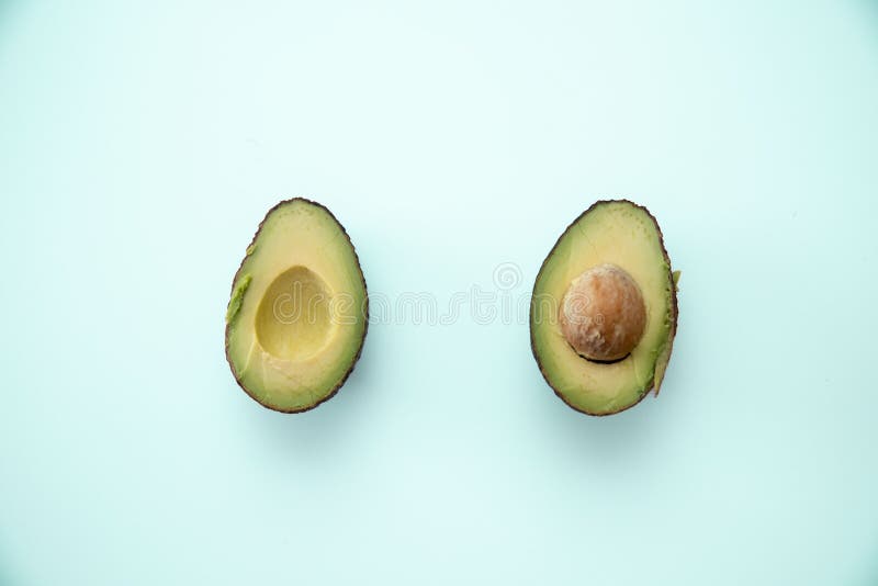 Top View of Two Pieces of Avocado Stock Image - Image of nutrition ...
