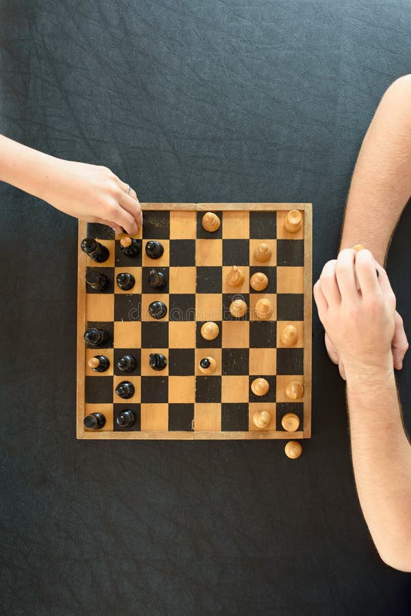 Top View of Two Players Playing a Game of Chess Stock Image - Image of ...