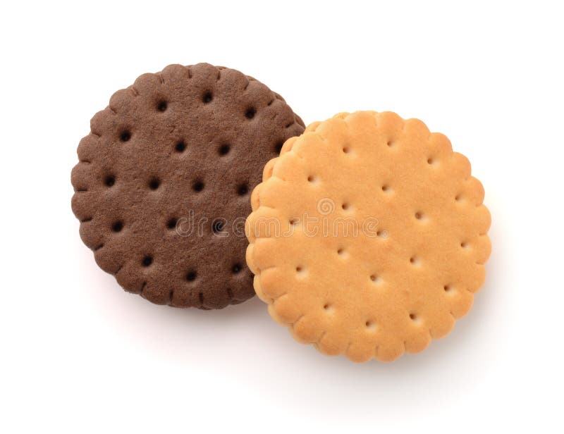 Top View of Two Sandwich Biscuits Stock Photo - Image of cacao ...