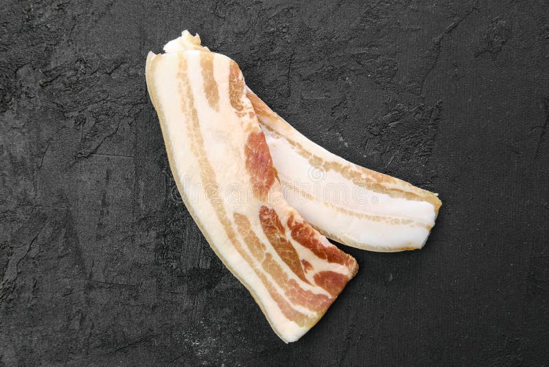 Top View of Two Slices of Bacon Stock Photo - Image of gourmet, kitchen ...