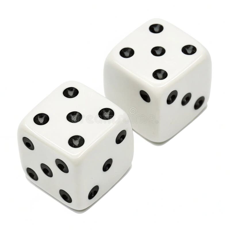 Top View of Two White Dice Isolated on White Background Stock ...