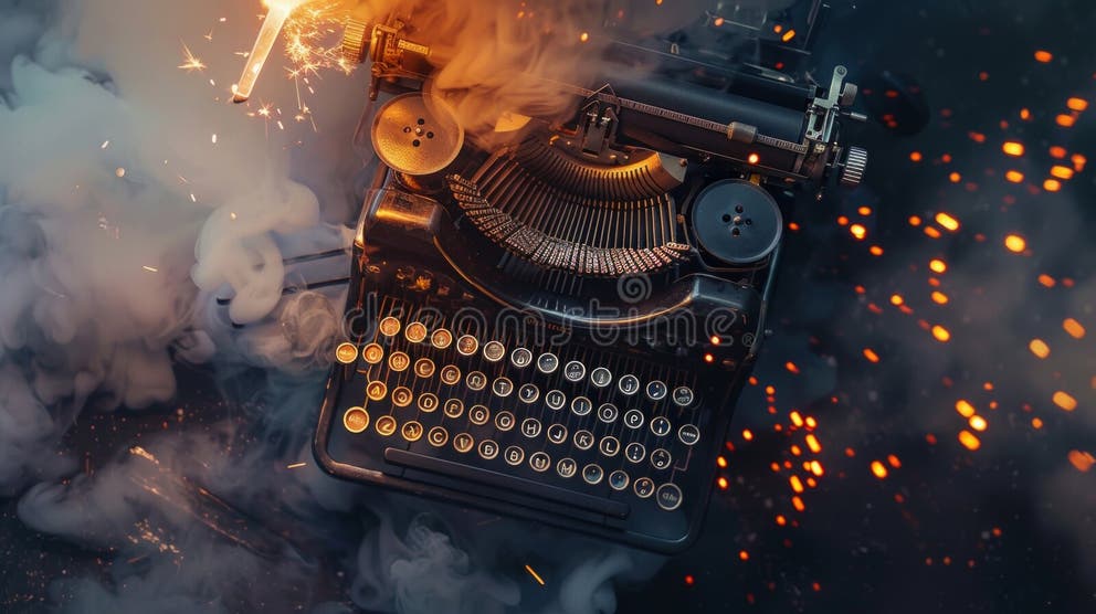 Top View Typewriter, Creativity Concept Stock Photo - Image of metal ...