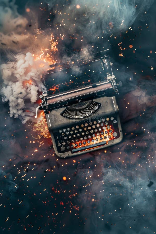 Top View Typewriter, Creativity Concept Stock Photo - Image of abstract ...