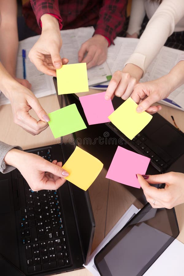 United Hands Stickers Lesson School Table Computer Business Team Work ...