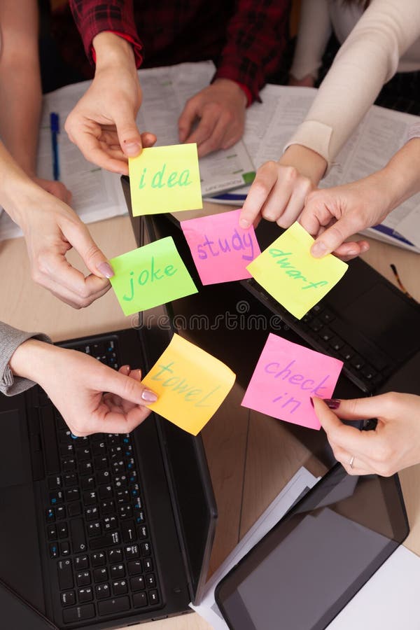 United Hands Stickers Lesson School Table Computer Business Team Work ...