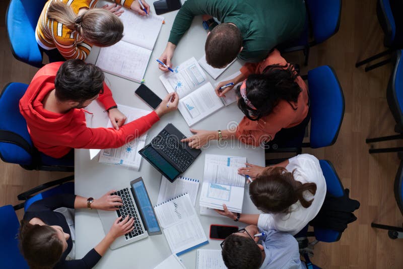 Students Use Modern Technology for a School Project Stock Photo - Image ...