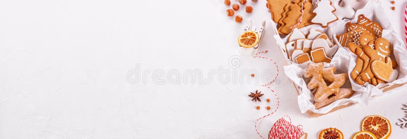 Top View of Unpacked Christmas Present with Sweets on a White Textured ...