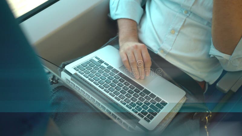 Top View of an Unrecognizable Businessman S Hands Using His Laptop ...