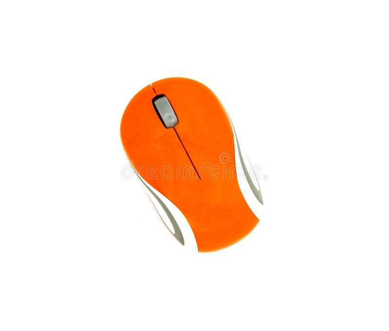 Isolated White Orange Wireless Computer Mouse Stock Photos - Free ...