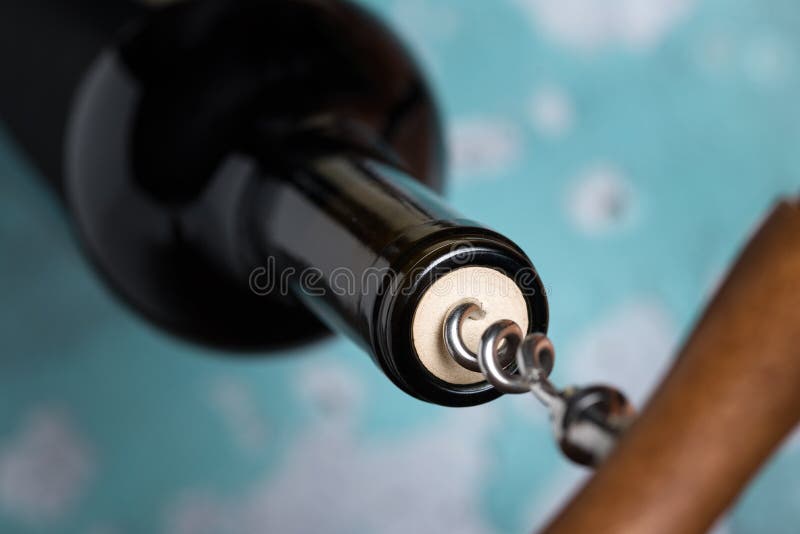 Uncorking a Bottle of Red Wine Stock Image - Image of open, view: 157493483