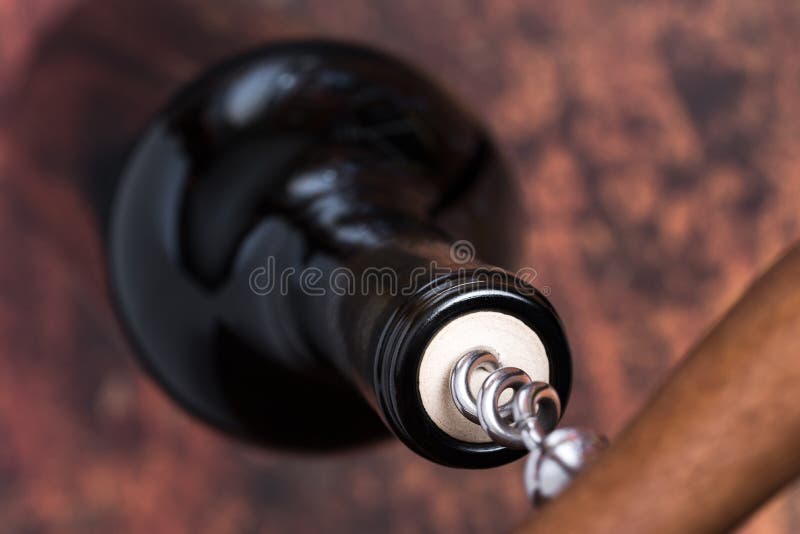 Uncorking a Bottle of Red Wine Stock Photo - Image of open, remove ...