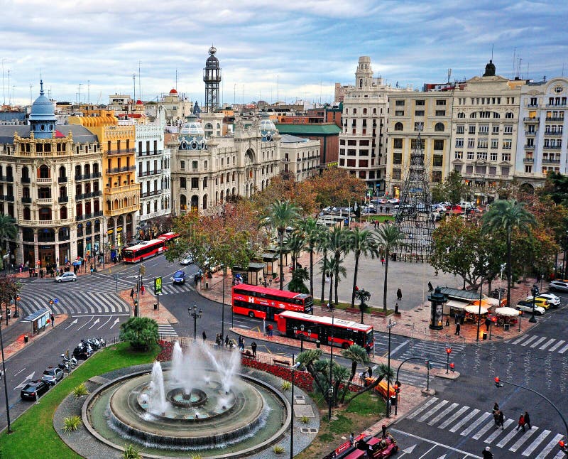 Top View Valencia City Centre, Spain Editorial Image - Image of ...