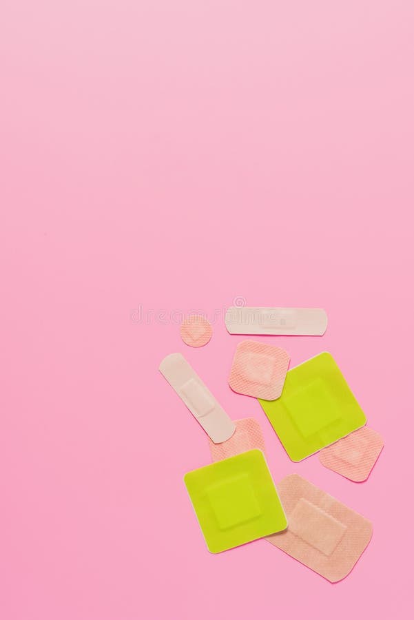 Top View of Various Adhesive Bandages Stock Photo - Image of ...