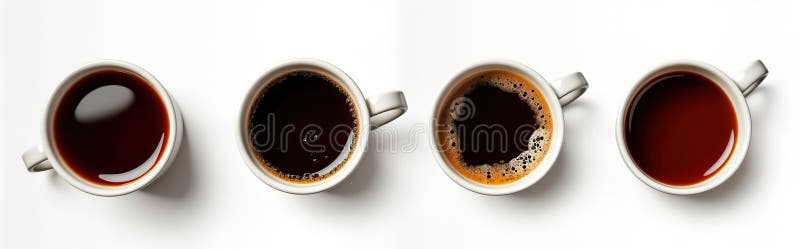 Top View of Various Coffee Cups. Different Coffee Types Displayed ...