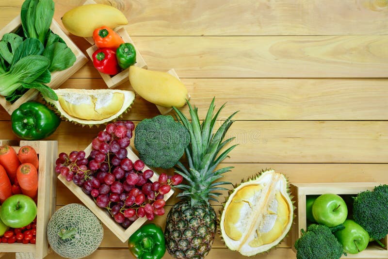 Top View Various Fruits and Vegetables on the Table Stock Image - Image ... Top View Various Fruits and Vegetables on the Table Stock Image - Image ...