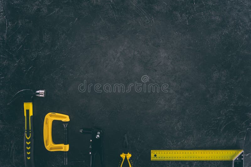 Top View of Various Mechanical Tools for Work Stock Photo - Image of ...