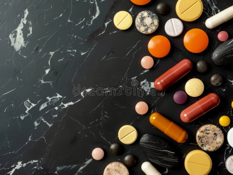 Top View of Various Type of Drugs, Copyspace Area - Ai Stock ...
