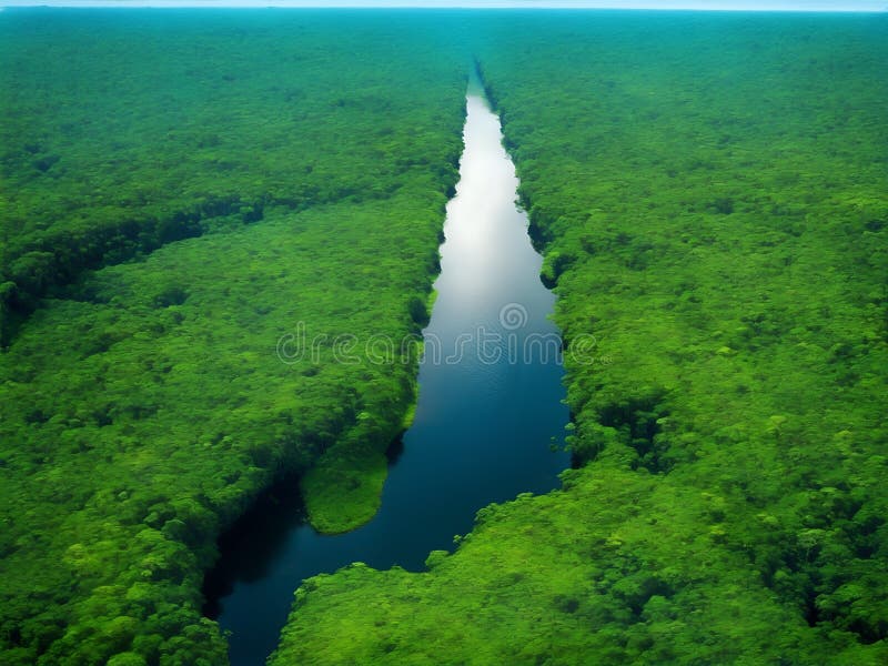 Top View of the Vast Jungle Stock Illustration - Illustration of point ...