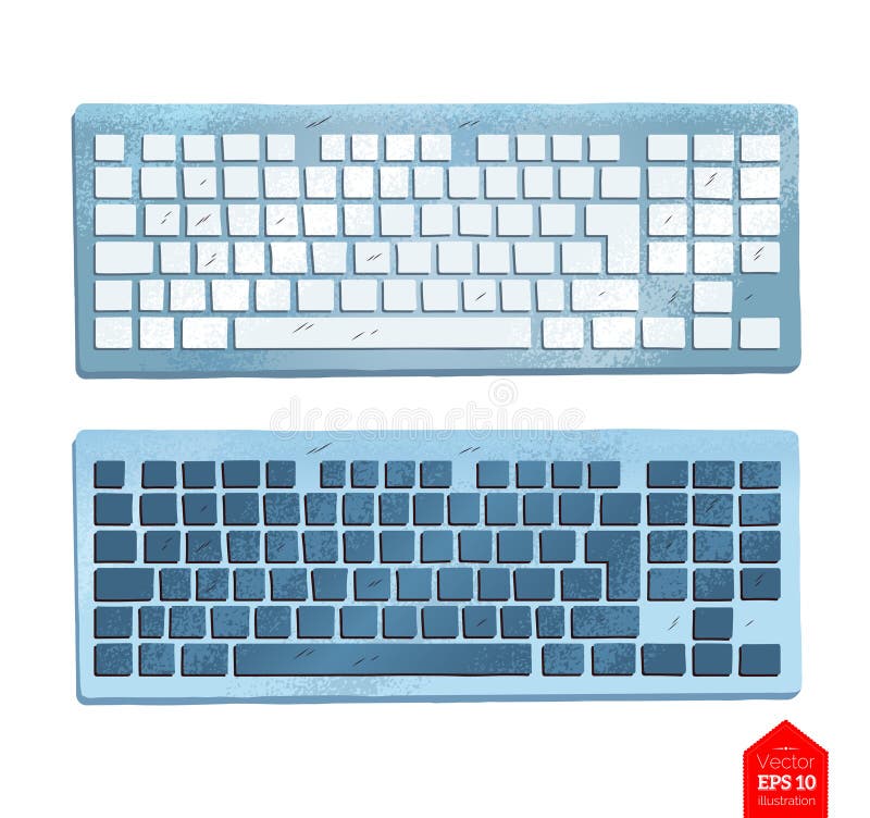 Top View Vector Illustration of Keyboard Stock Vector - Illustration of ...