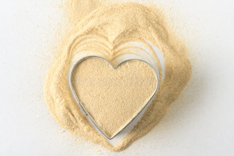 Vegan Protein Powder in a Heart Shape Stock Photo - Image of vegetable ...