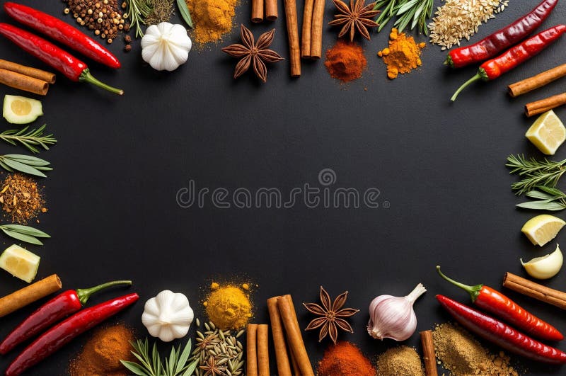 Various Spices and Herbs, Including Red Pepper, Cinnamon, and Garlic ...