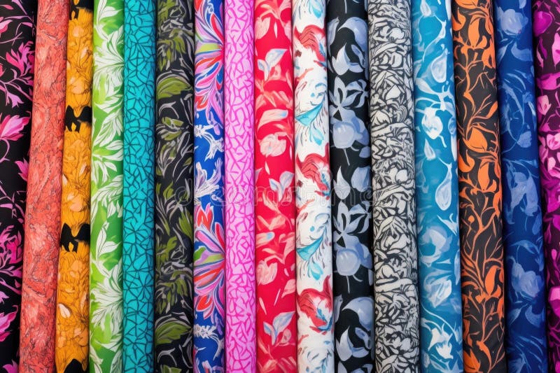 Top View of Vibrant Wallpaper Print Designs Stock Image - Image of ...