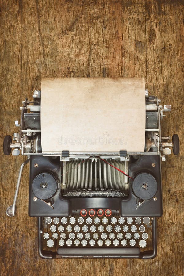 Old Typewriter on a Vintage Wooden Floor Stock Photo - Image of ...
