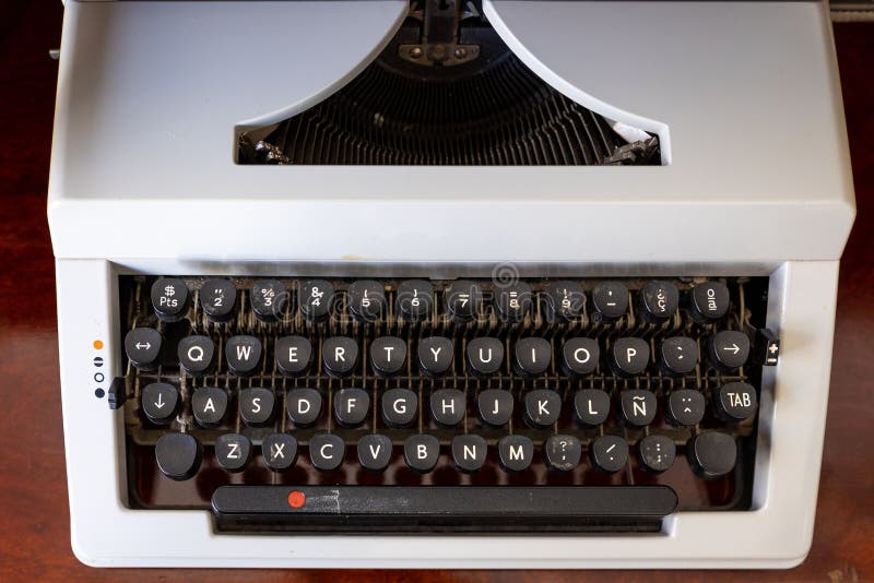 Top View of a Vintage Typing Machine Stock Photo - Image of writing ...
