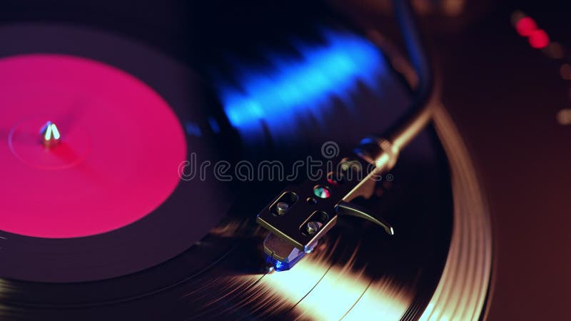 Top View Vinyl Disk DJ Turntable Record Player.Rotating Plate Needle ...