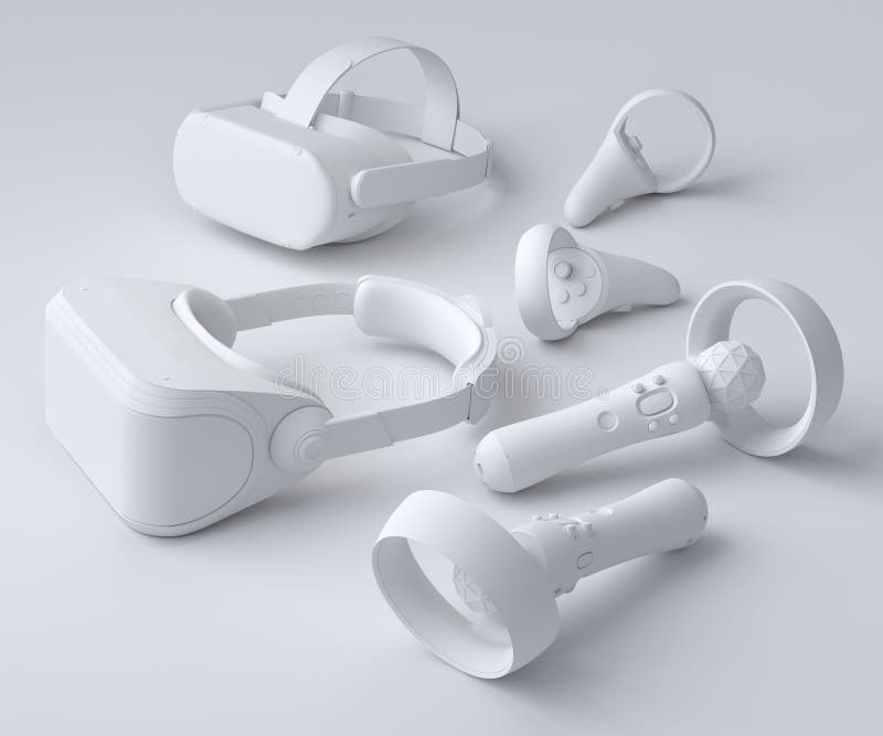 Top View Virtual Reality Glasses Online Gaming Monochrome Background ...