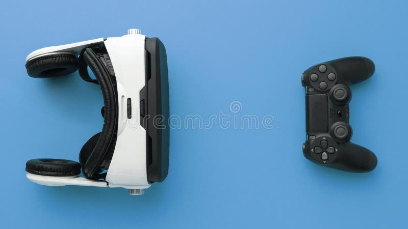 Top View Virtual Reality Headset with Joystick. High Quality Photo ...