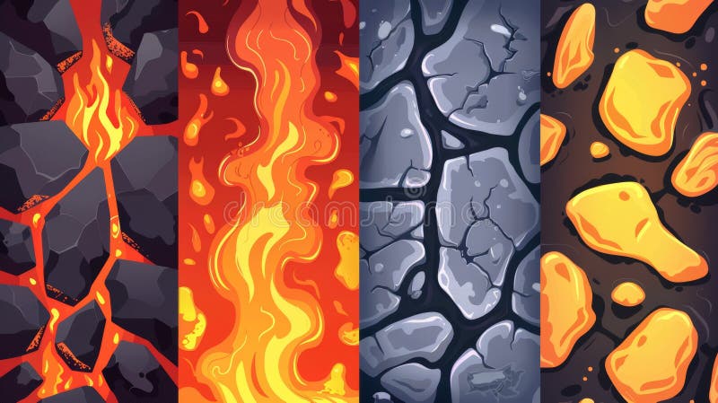 Volcano Lava Magma Fire Ground Cracks Cartoon Stock Photos - Free ...