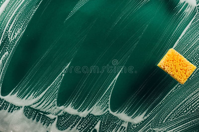 Top View of Washing Sponge and Foam Stock Image - Image of tabletop ...