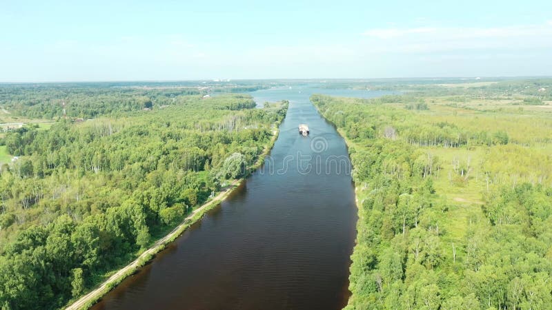 Top view of a moving barge stock footage. Video of europe - 200181918