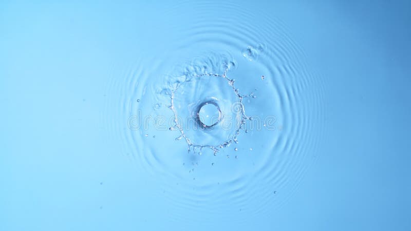 Top View of Water Drop on Clear Blue Surface Stock Photo - Image of ...