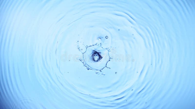 Top View of Water Drop on Clear Blue Surface Stock Image - Image of ...