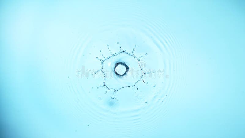 Top View of Water Drop on Clear Blue Surface Stock Photo - Image of ...