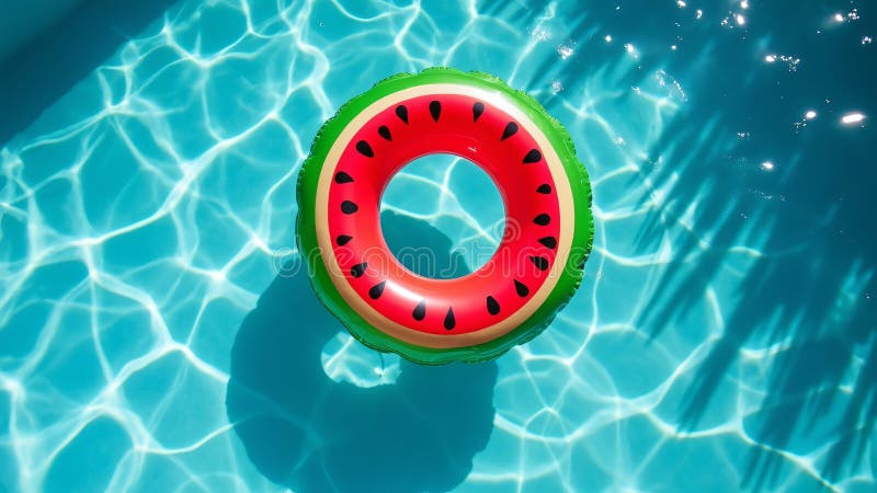 Top View Watermelon Pool Float, Summer Fun in the Sun Stock ...