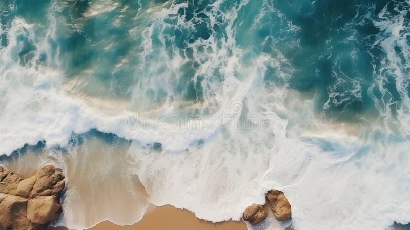 Top View Waves of the River and the Sea Meet Stock Illustration ...