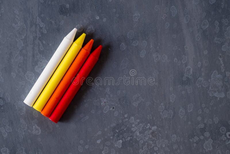 Top View of Wax Crayons on Dark Background Stock Image - Image of black ...