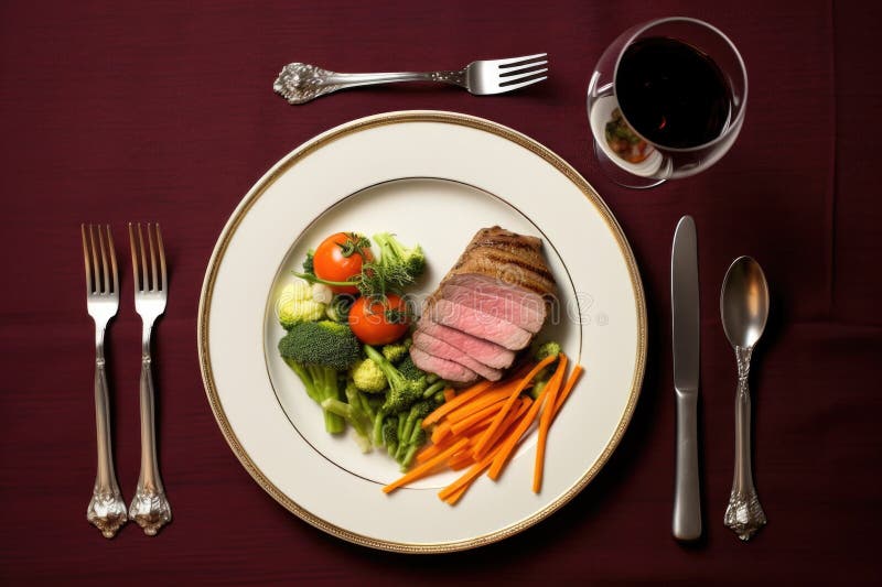 A Top-view of a Well-balanced Dinner Plate Stock Image - Image of ...