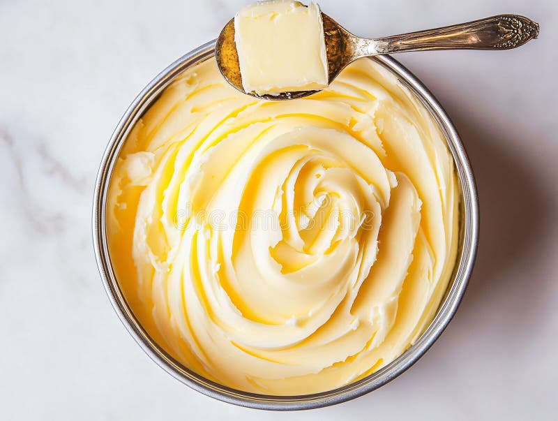 Top View of Whipped Butter in Container Stock Illustration ...