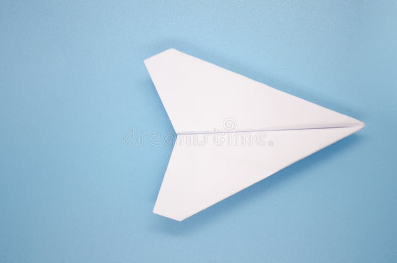 Top View of White Airplane on Light Blue Background with Customizable ...