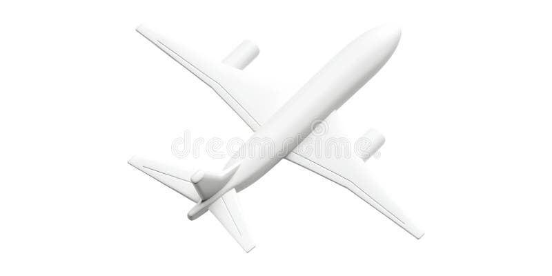 Top View of White Airplane Model Isolated on Transparent Background ...