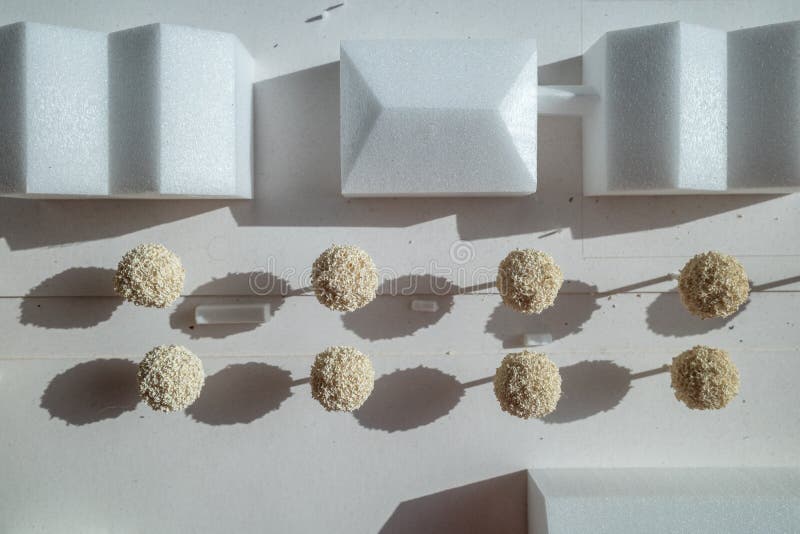 Top View of White Architectural Models. Stock Image - Image of paper ...