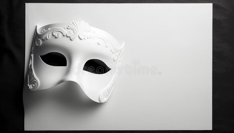 Top - View of White Blank Page with a Theatre Mask on the Side Stock ...