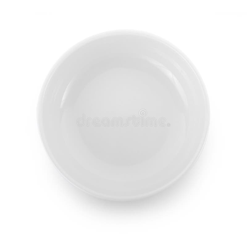 Top View White Bowl on White Background Stock Photo - Image of ...