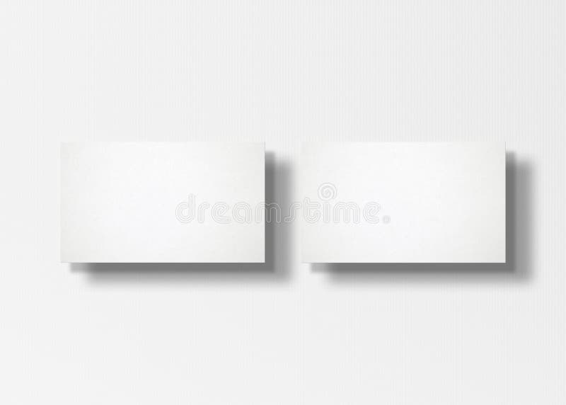 White Business Card Stack on White Desk 3D Rendering Stock Illustration ...